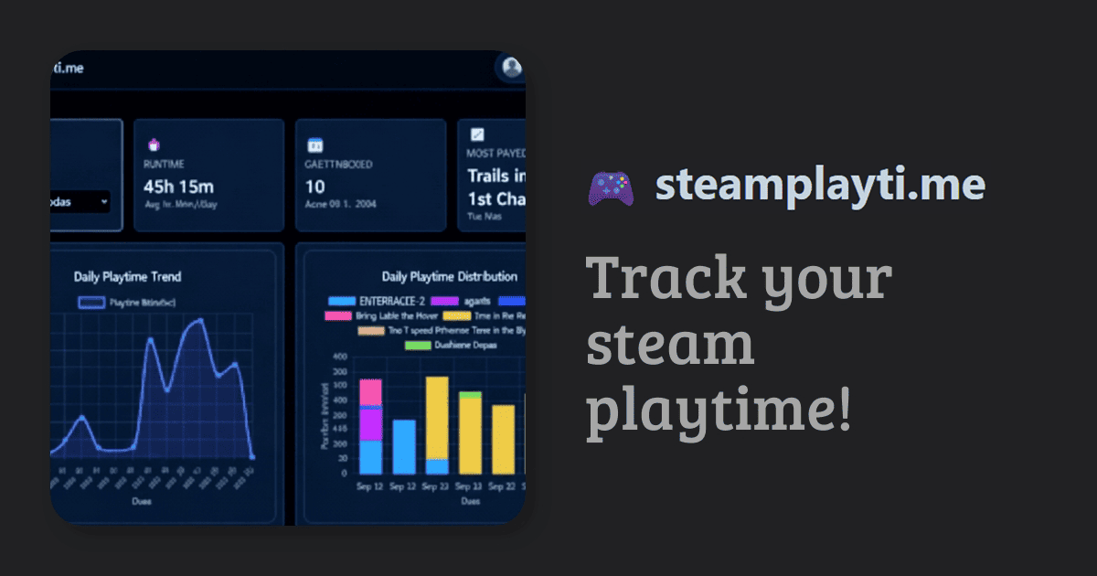 Steam Playtime Tracker — Charts, Trends & Game Insights | steamplayti.me